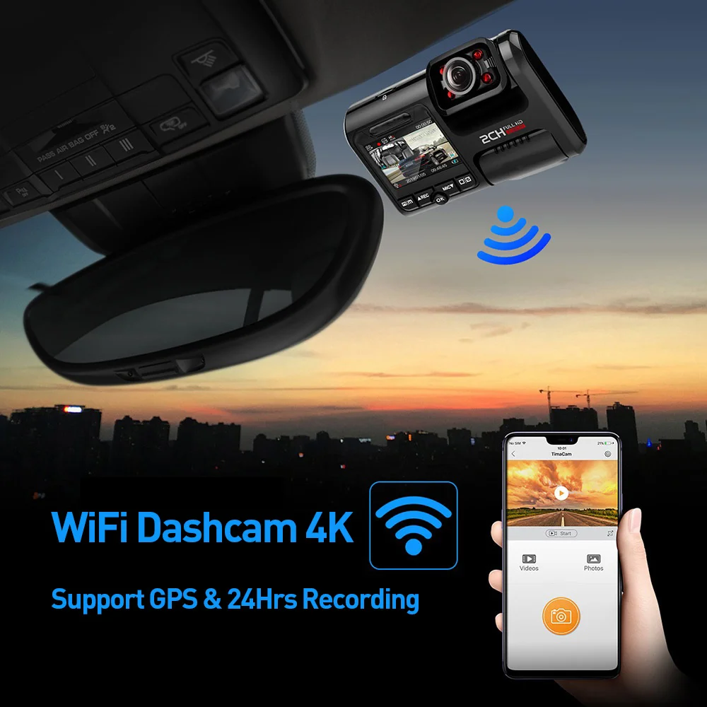 Auto Dvr Dash Cam 4k Video Recorder Dashcam Front Car Camera Adas Wifi ...