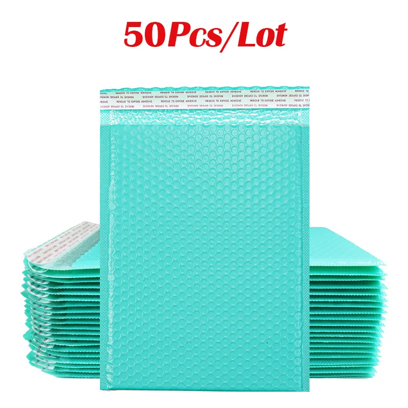 50Pcs Light Blue Bubble Mailers Poly Foam Mailing Envelopes Shipping ...