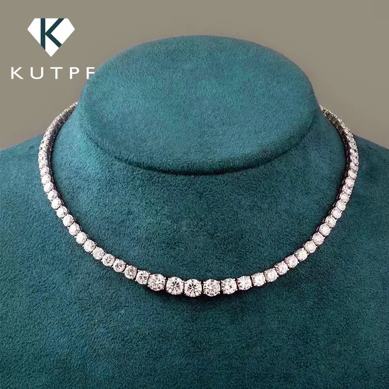 Collier De Tennis En Moissanite Pour Femmes, Chaîne De Cou En Diamant ...