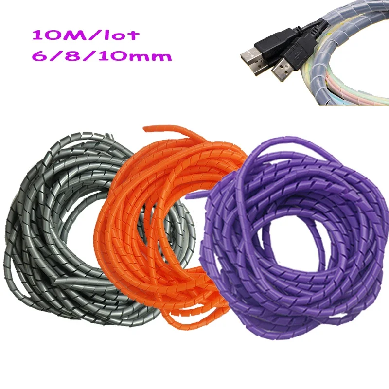 10-Meters-Spiral-Cable-Protector-Line-Organizer-Tube-Motorcycle-Wire ...