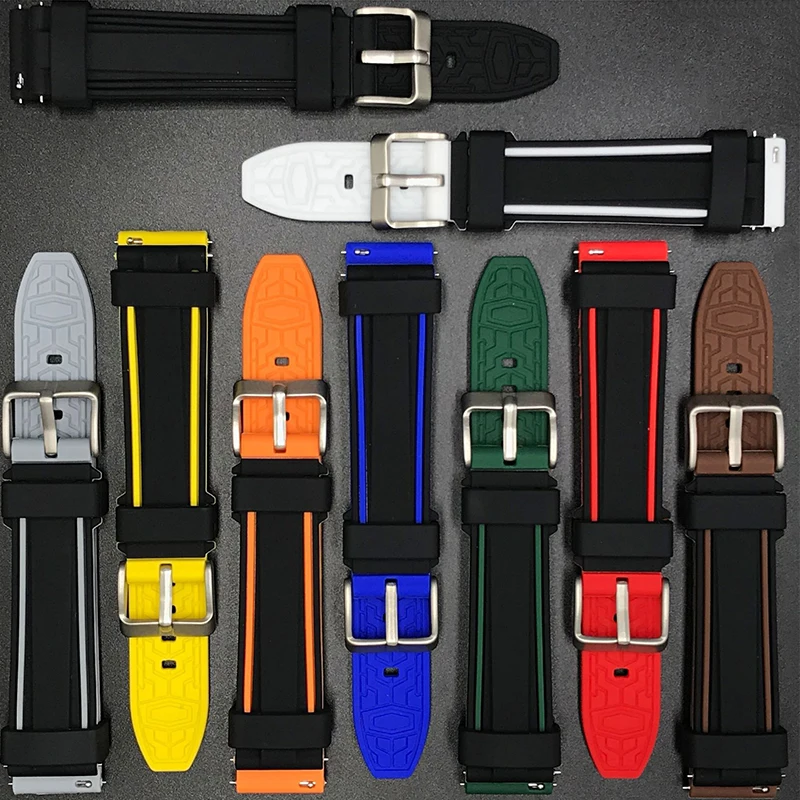 Premium-Silicone-Watch-Band-Quick-Release-Rubber-Watch-Strap-20mm-22mm ...