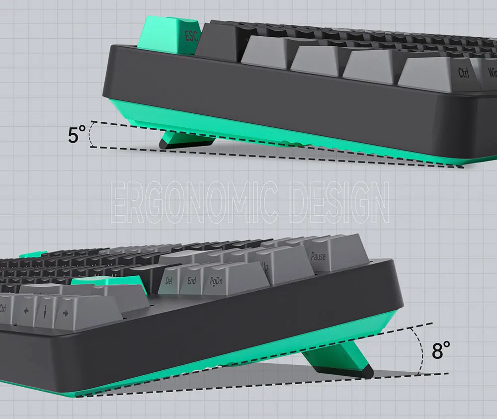FURYCUBE G87 Gasket 87 Keys PBT Keycaps Wired Mechanical Keyboard | Unendingtech