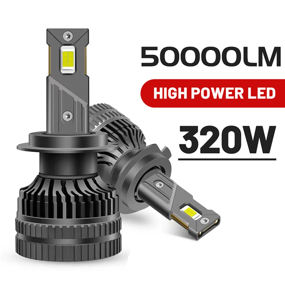 High Power H7 Led Headlight Canbus 320w 50000lm H1 H8 H9 H11 Bulbs Kit 360 Quartz Hb3 Hb4 Hir2 ...