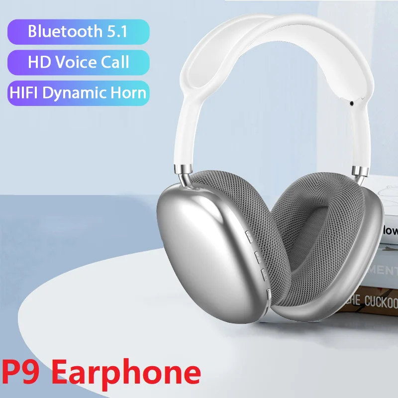 Casque-Bluetooth-sans-fil-P9-avec-microphone-suppression-du-bruit-pods ...