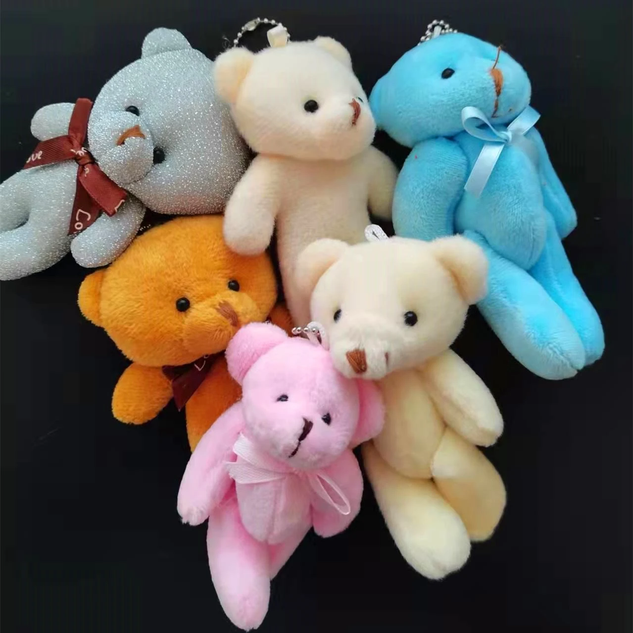 10pcs Kawaii Small Bears Plush Soft Toys Pearl Velvet Dolls Gifts Mini ...