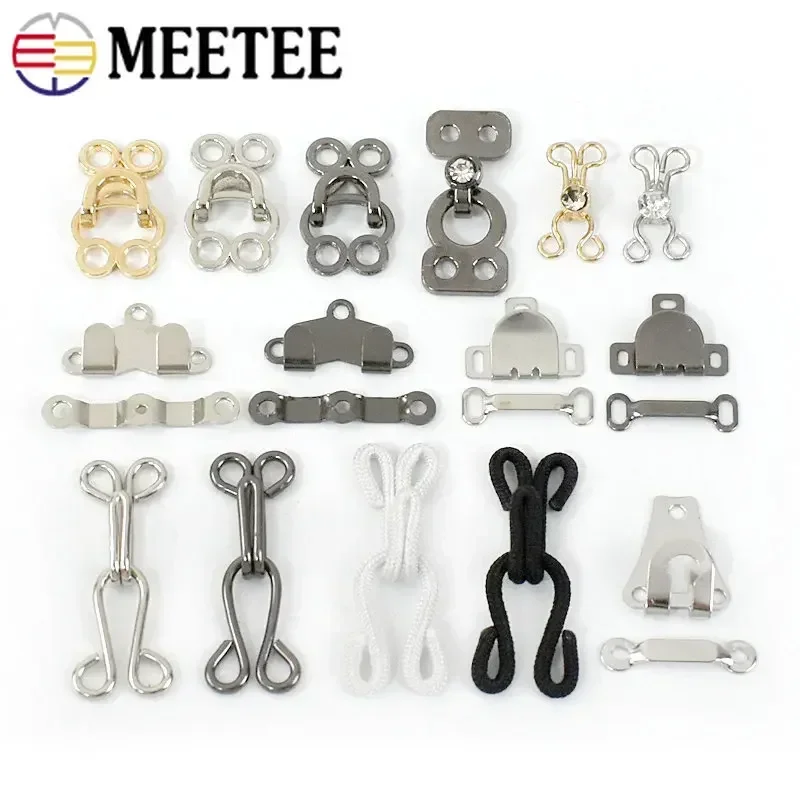 20-40Sets-Metal-Garment-Sewing-Hooks-and-Eyes-Invisible-Hidden-Button ...
