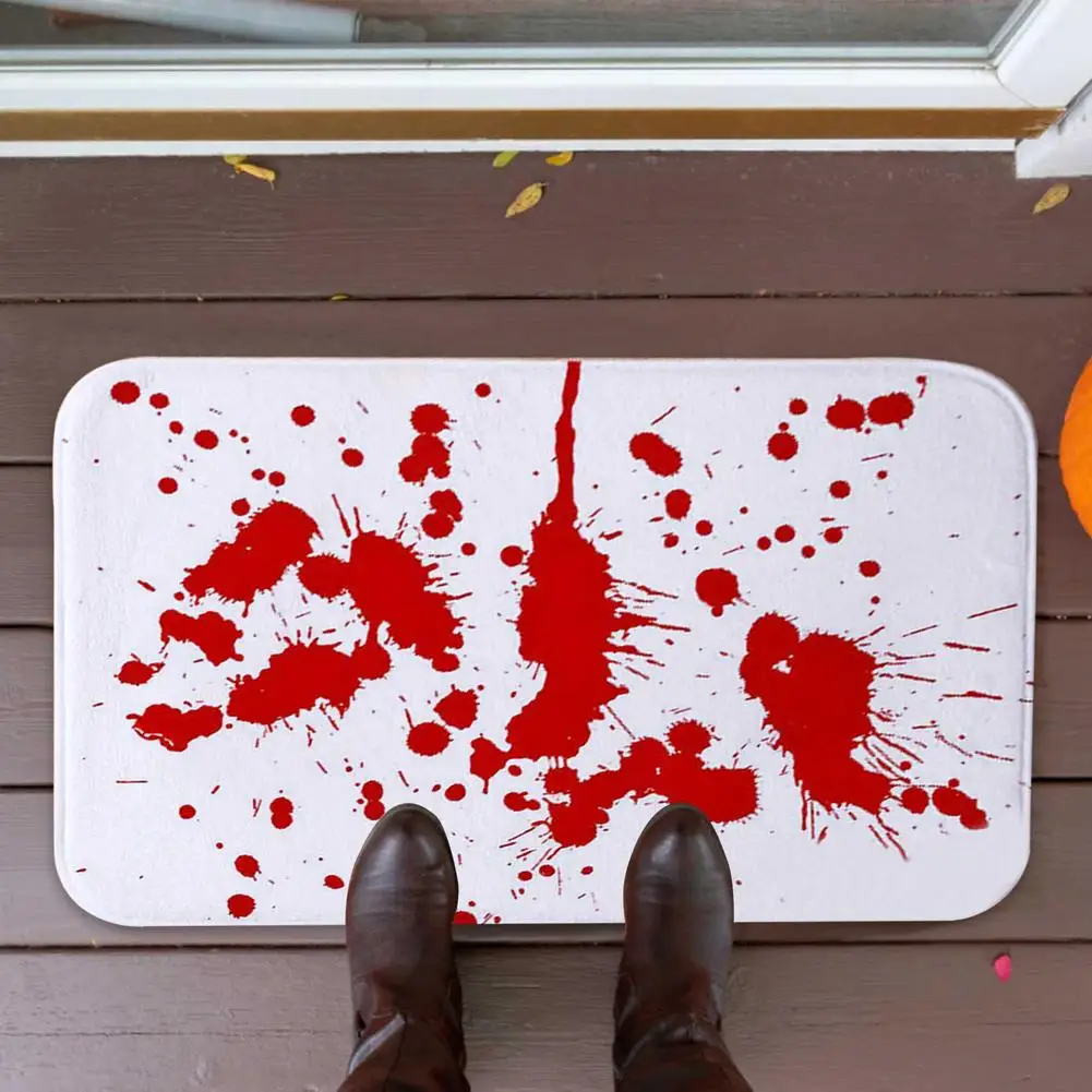 LE Halloween Blood Footprint Doormat Water-absorbent Mat Living Room ...