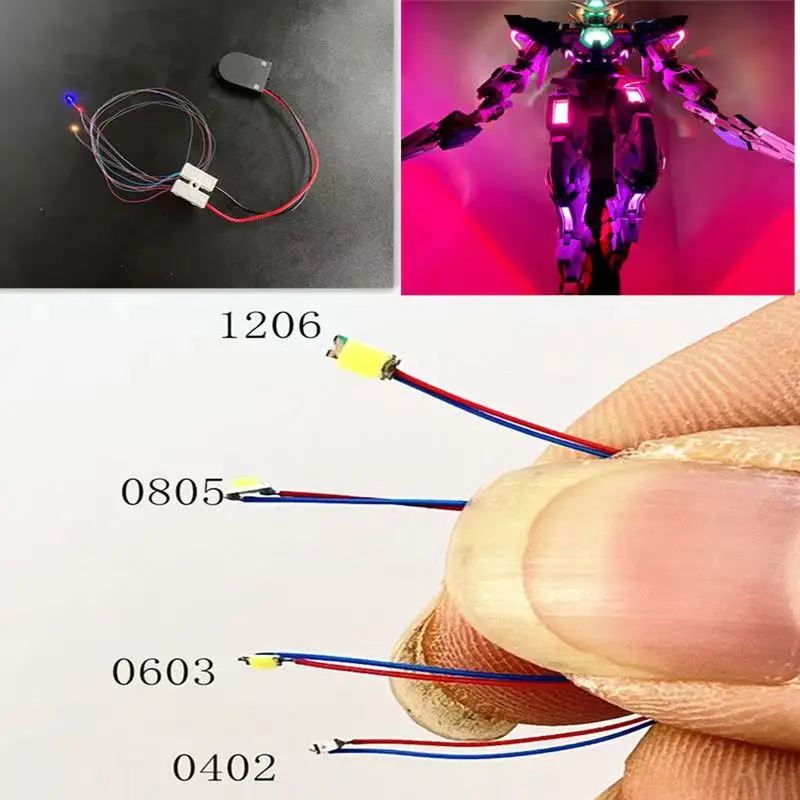 10pcs-lot-wired-20cm-long-7-color-LED-patch-lights-4-sizes-1206-0805 ...