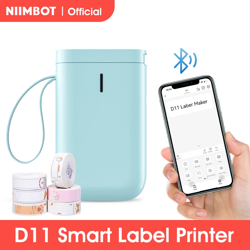 Niimbot D11 Label Maker Machine Portable Wireless Bluetooth Thermal ...