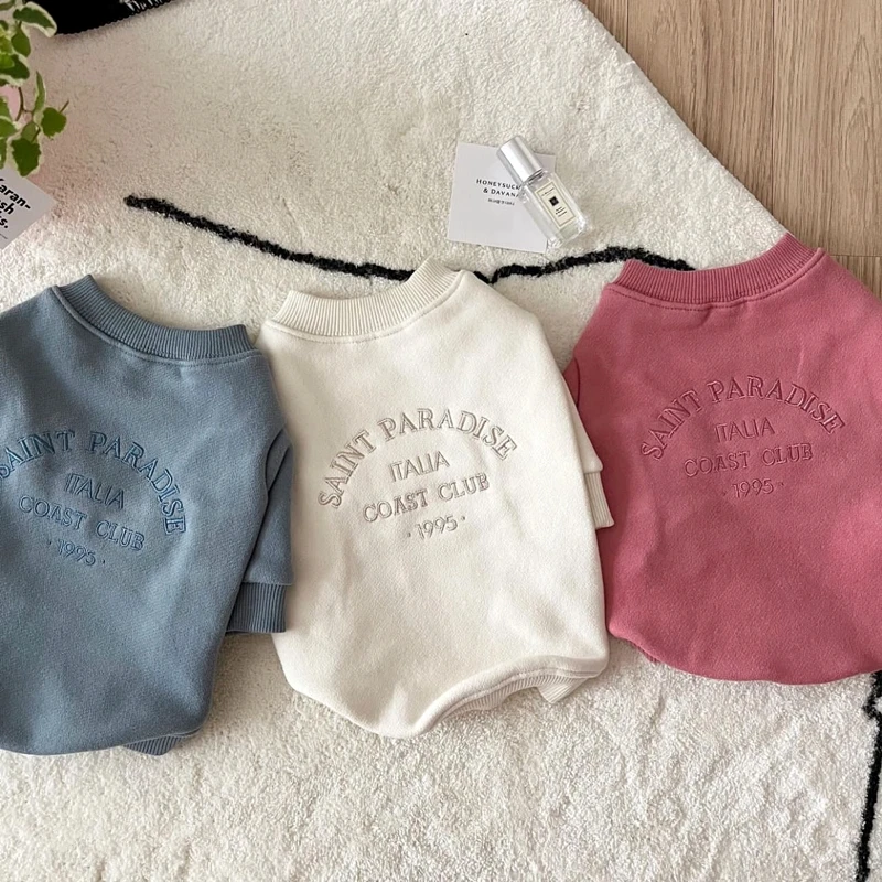 Teddy-Sweatshirt-Summer-Schnitzer-Pullover-Puppy-Letter-Embroidery-Two ...