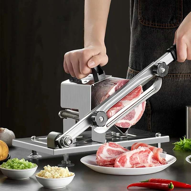 Home-Kitchen-Frozen-Meat-Slicer-Manual-Stainless-Steel-Lamb-Beef-Cutter ...