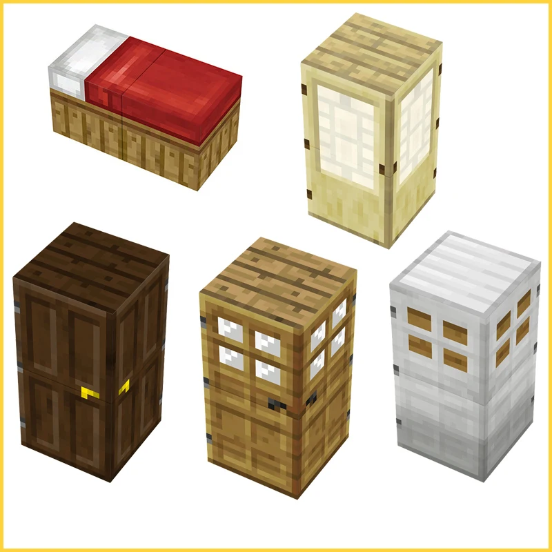 1PCS-MC-My-World-DIY-MagneticED-Building-Blocks-Door-Bed-Creative-Game ...