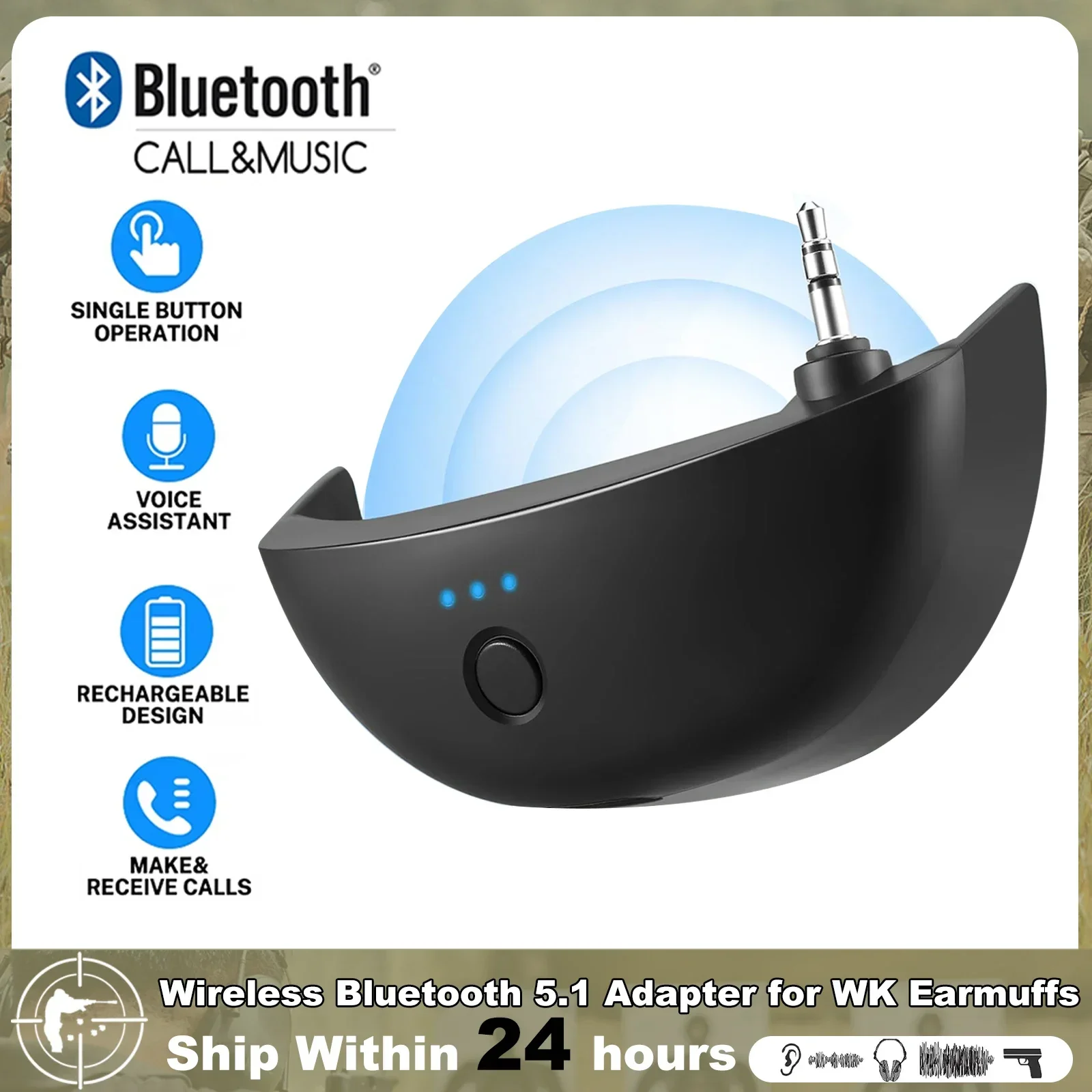 2024 NEW Wireless Bluetooth 5.1 Receiver, Rechargeable Bluetooth ...