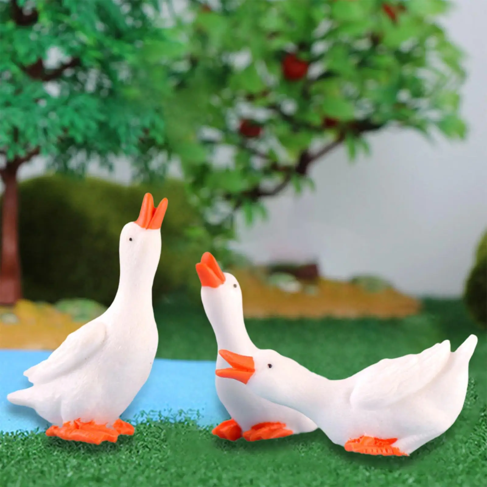 3x-Mini-Goose-Figurines-Practical-Tiny-Garden-Accessories-DIY-Craft ...