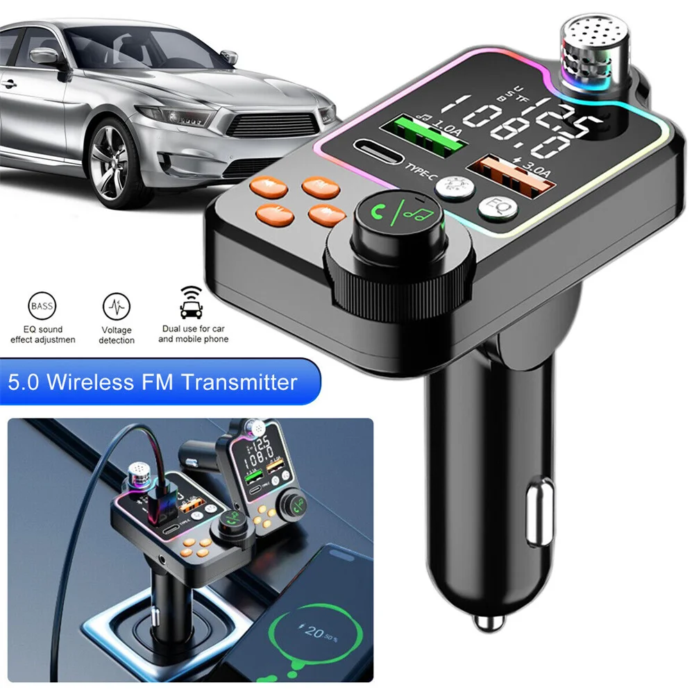 Car-FM-Modulator-Transmitter-Bluetooth-5-0-FM-Transmiter-3-1A-Dual-USB ...