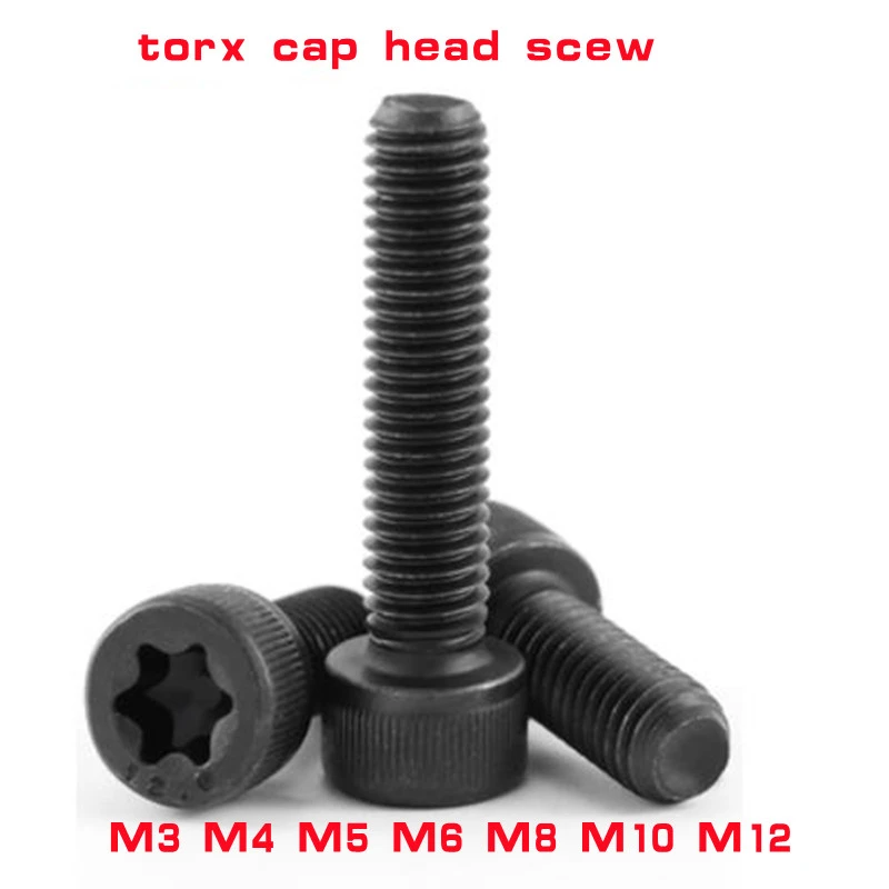 2/10PCS Black Grade 12.9 Steel Socket Torx cap Head Screws M3 M4 M5 M6 ...