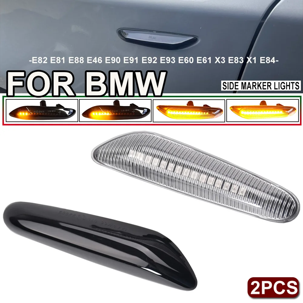 2PCS Dynamic Blinker Side Marker Sequential Turn Signal Light For BMW ...