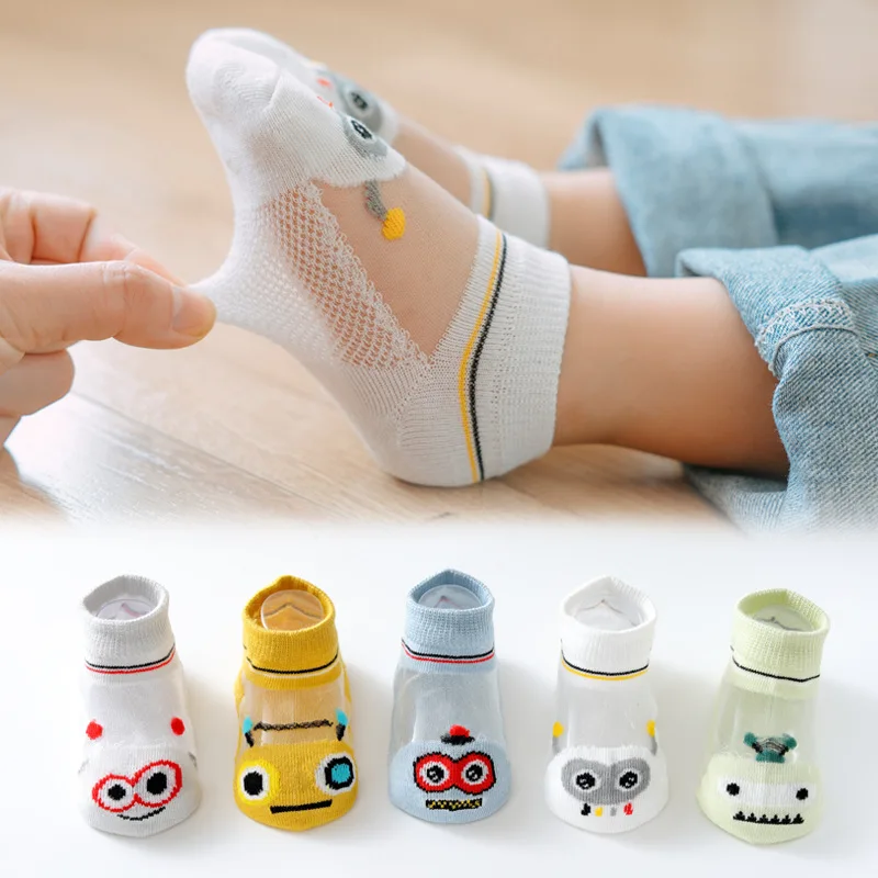 5 pairs 0-3-5-12 years old children's socks all genders Mesh Cotton ...