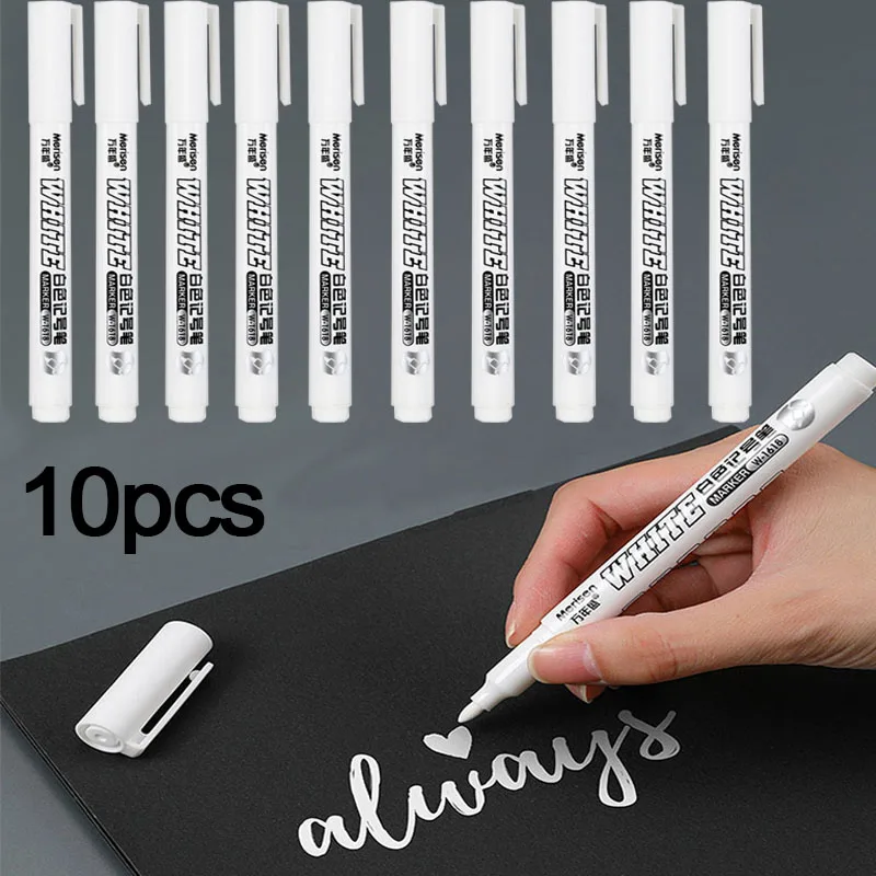 10PCS-White-Pen-Permanent-Marker-Paint-Metal-Marker-Pen-washing-pens ...