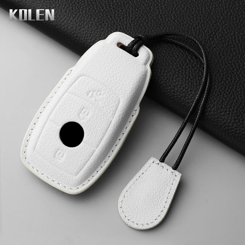 Leather Car Key Case Cover Shell For Mercedes Benz A C E S G Class GLC ...