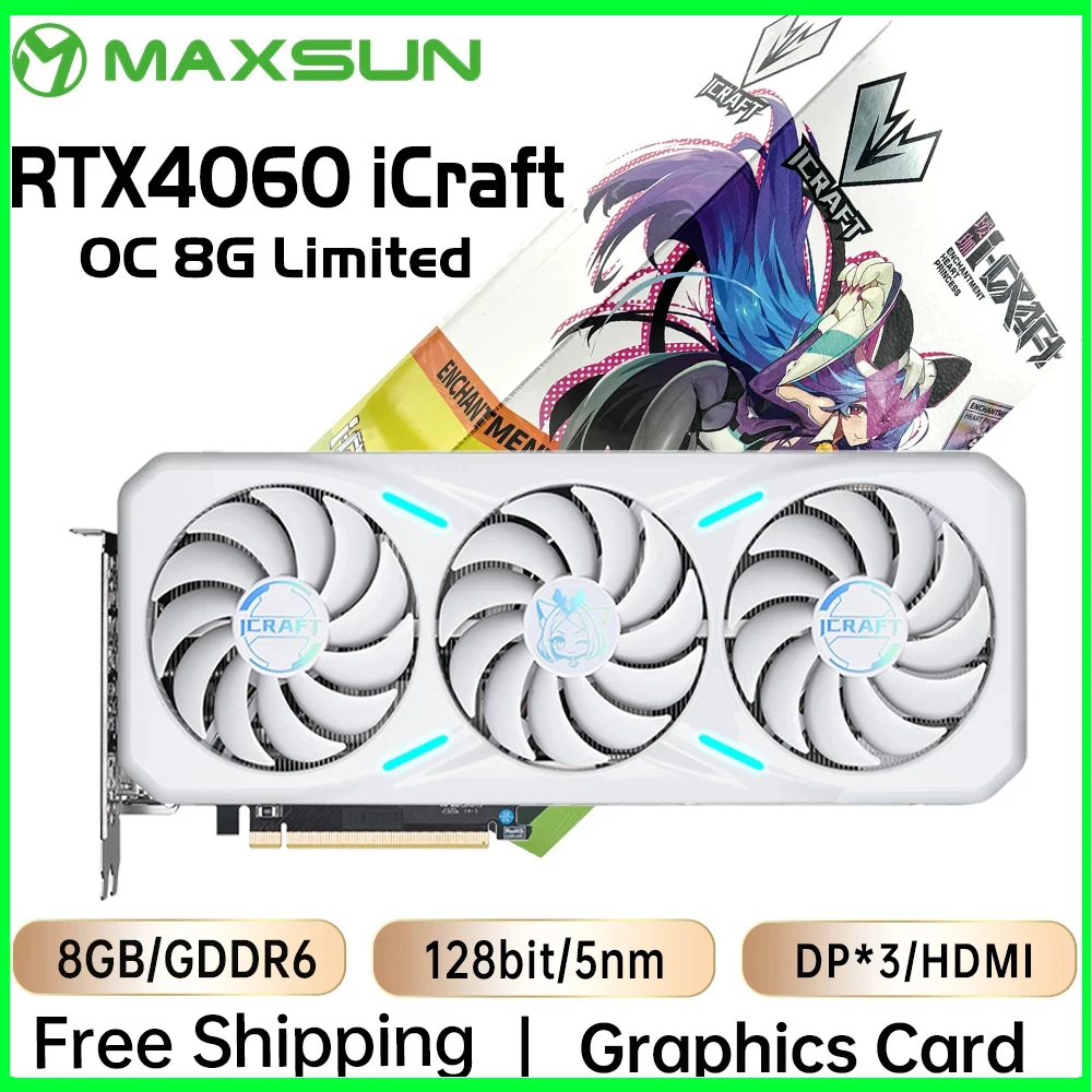 MAXSUN-Graphics-Card-RTX-4060-iCraft-OC8G-GDDR6-GPU-128bit-PCI-Express ...