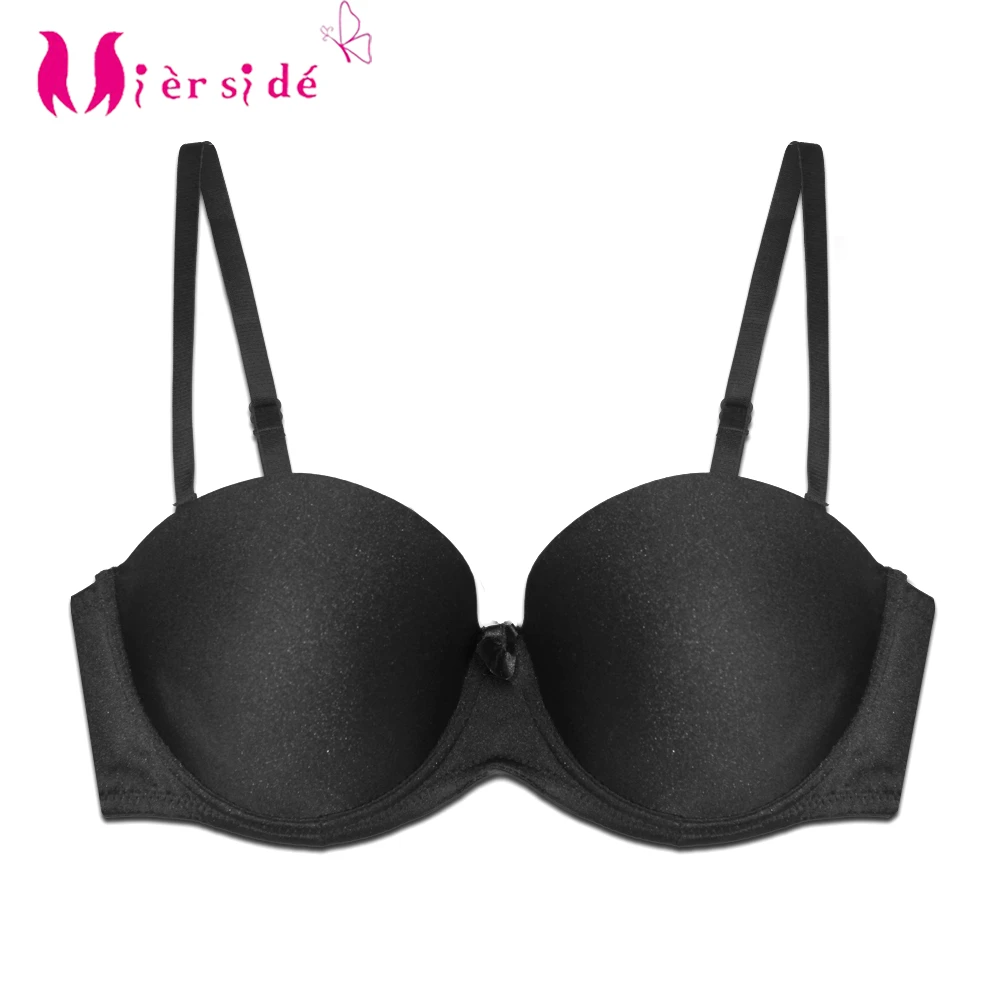 Mierside A211 Black Sexy Size 1/2 Cup Detachable Strap Strapless Bra ...