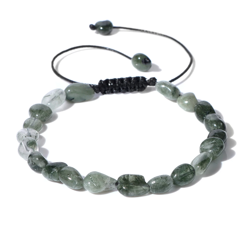 Irregular Green Ghost Quartzs Crystal Beaded Bracelet Morganite ...