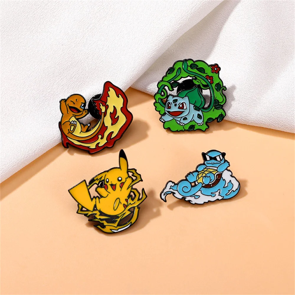 Pokemon-Pikachu-Lapel-Pin-Cartoon-Cute-Lapel-Pin-Charmander-Bulbasaur ...