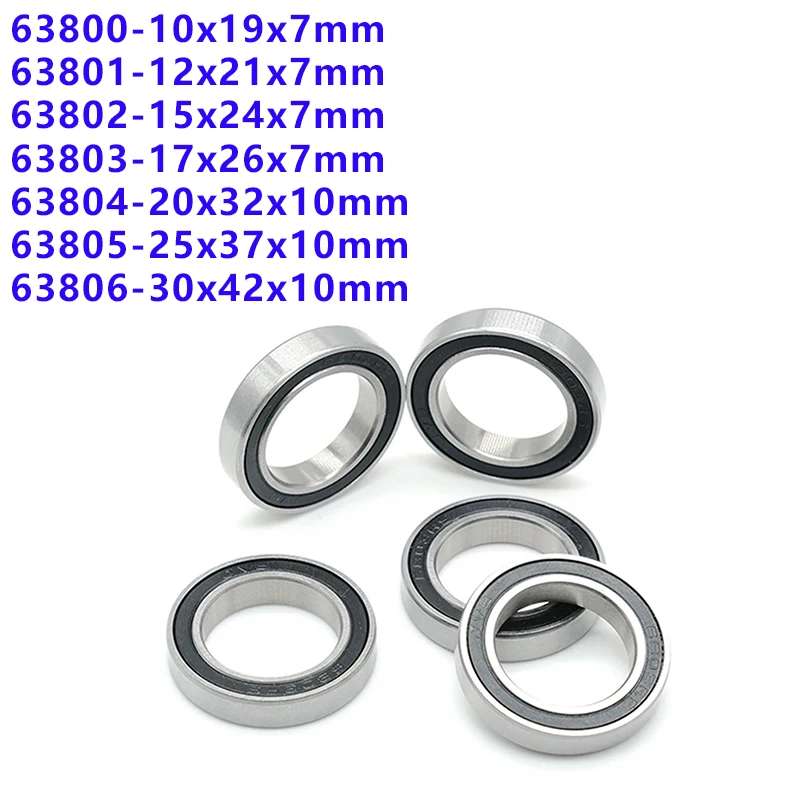 5Pcs 63800 63801 63802 63803 63804 63805 ZZ 2Z Z RS 2RS Widened Deep ...