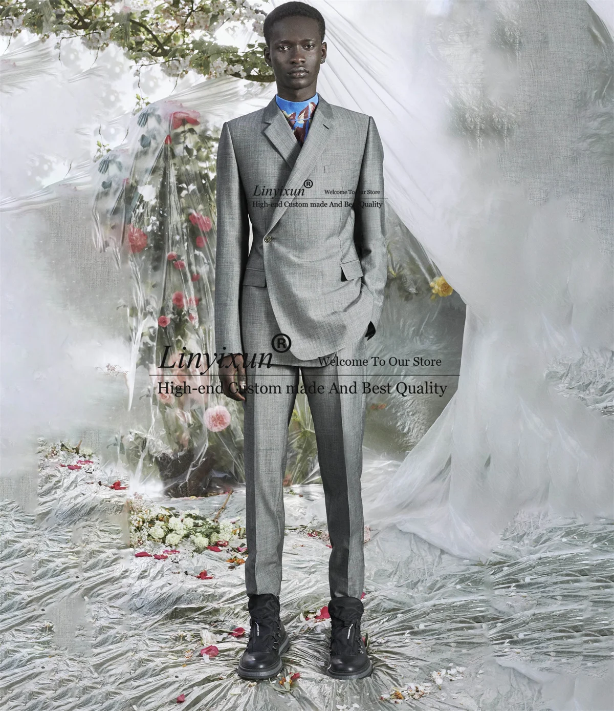 Fatos-formais-cinzentos-para-homens-smoking-de-noivo-trespassado ...