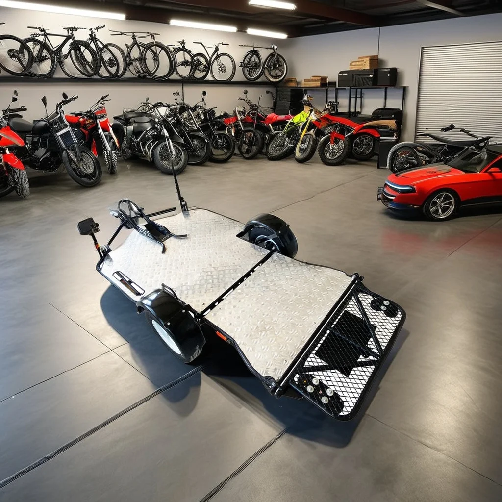 Motorcycle ATV Trailer with Tent for Motorbike Accessories Storage ...
