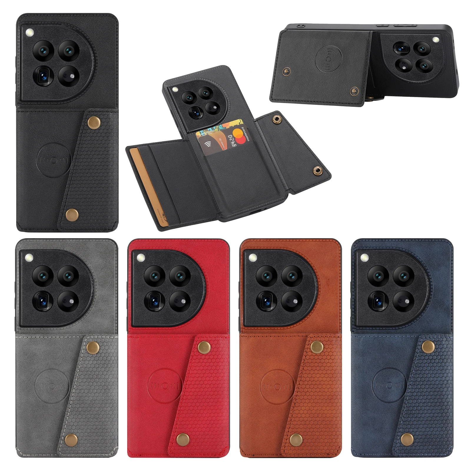 For OnePlus 12 5G 1+12 Flip Leather Case Wallet Magnetic Card Slots ...