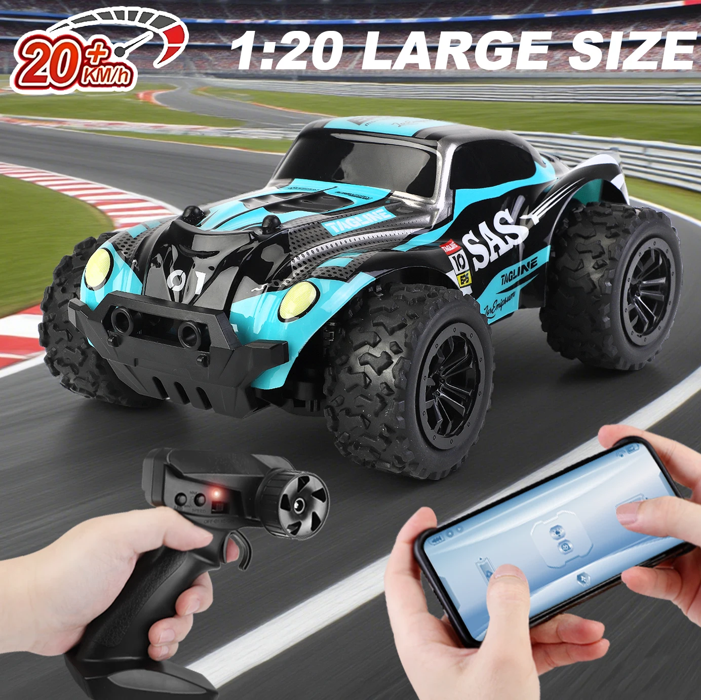 New 1:20 Scale Large RC Cars 20km/h High Speed RC Cars Toys for Boys ...