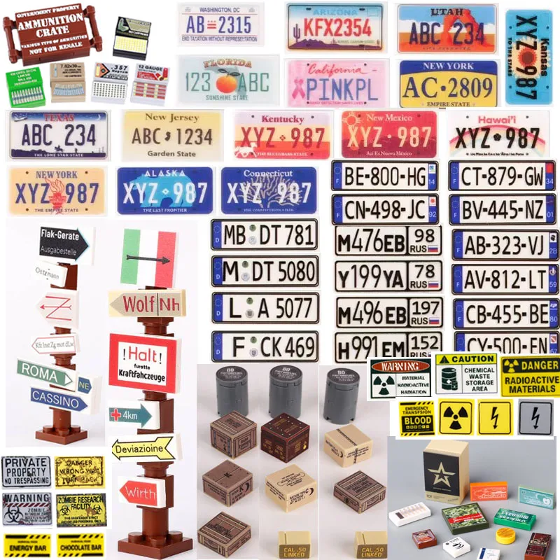 Building Blocks Solider Figures Equipment Gifts License Plate Military ...