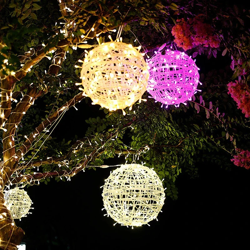 LED-String-Lights-Christmas-Tree-Decoration-30CM-20CM-Rattan-Ball ...