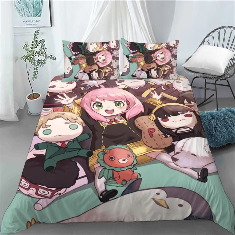 Hot-3D-Anya-Forger-Spy-x-Family-Duvet-Cover-with-Pillowcases-Polyester ...