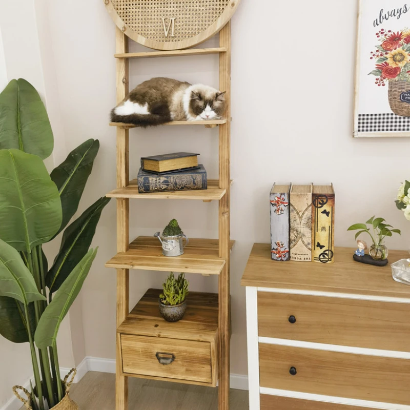 Nordic-Solid-Wood-Bookshelf-and-Storage-Shelf-TV-Cabinet-Unit-Storage ...