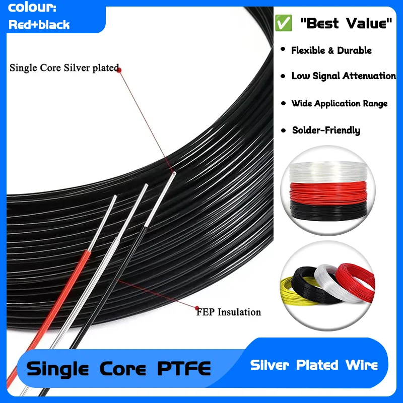 High Purity OFC Copper Wire HiFi Audio Speaker Headphone Line Black Red ...