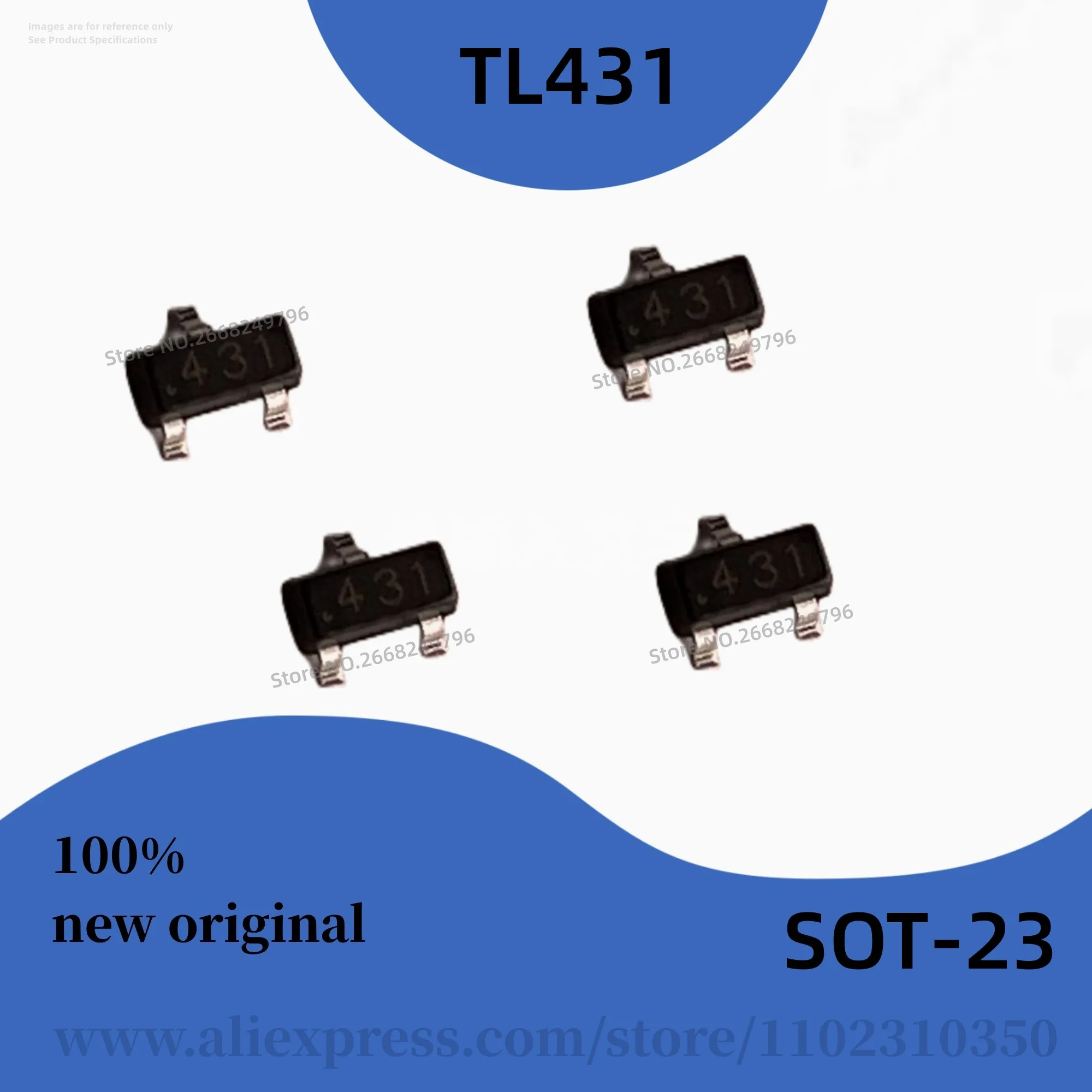 10PCS/LOT TL431 100%New Original TL431A SOT-23 Voltage Reference Chip