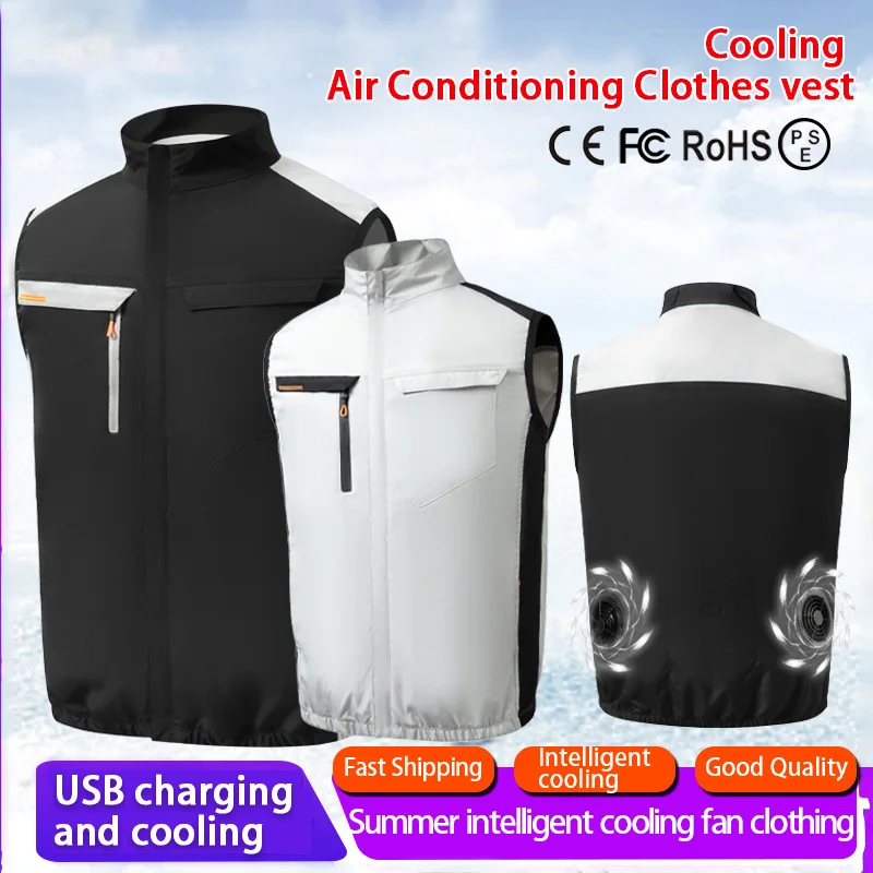 New Men's Summer Cooling Air Conditioning Clothing Sleeveless Vest ...