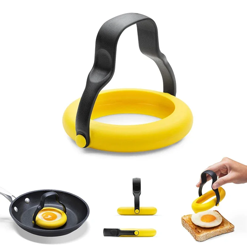 Silicone Egg Ring Non-Stick Cooking Mold Insulated Handle Easy Fry Eggs ...