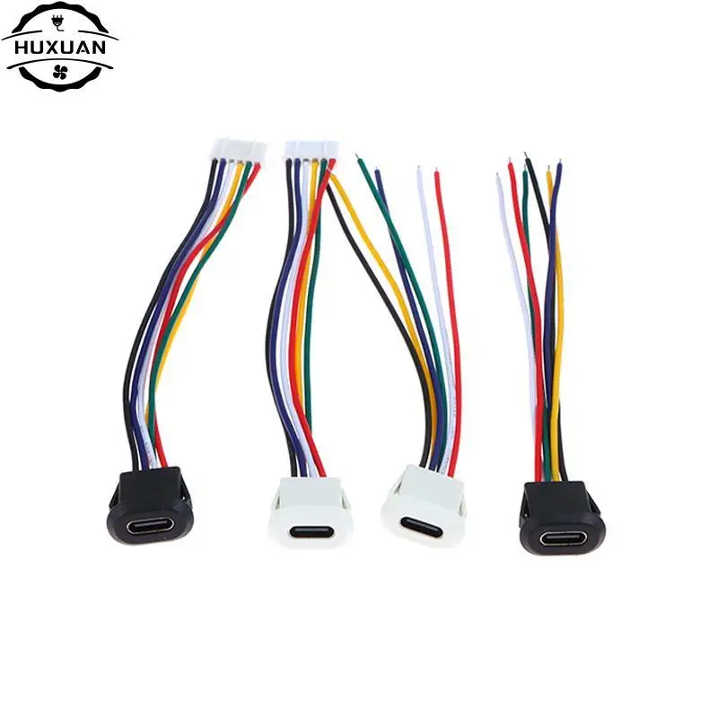 6 Pin USB-C Type Waterproof USB Connector Direct Compression Female ...