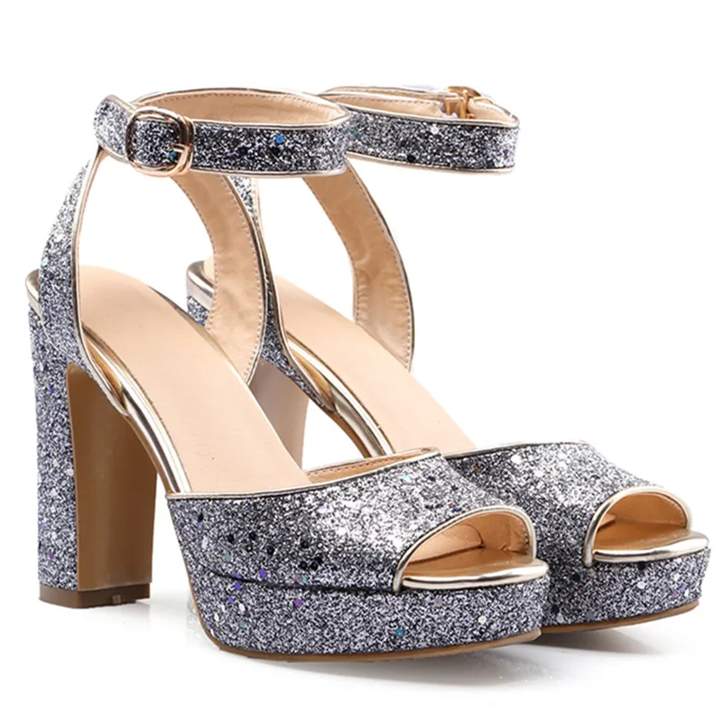 Luxurious-Shiny-Platform-Chunky-Block-High-Heels-Sandals-For-Women ...