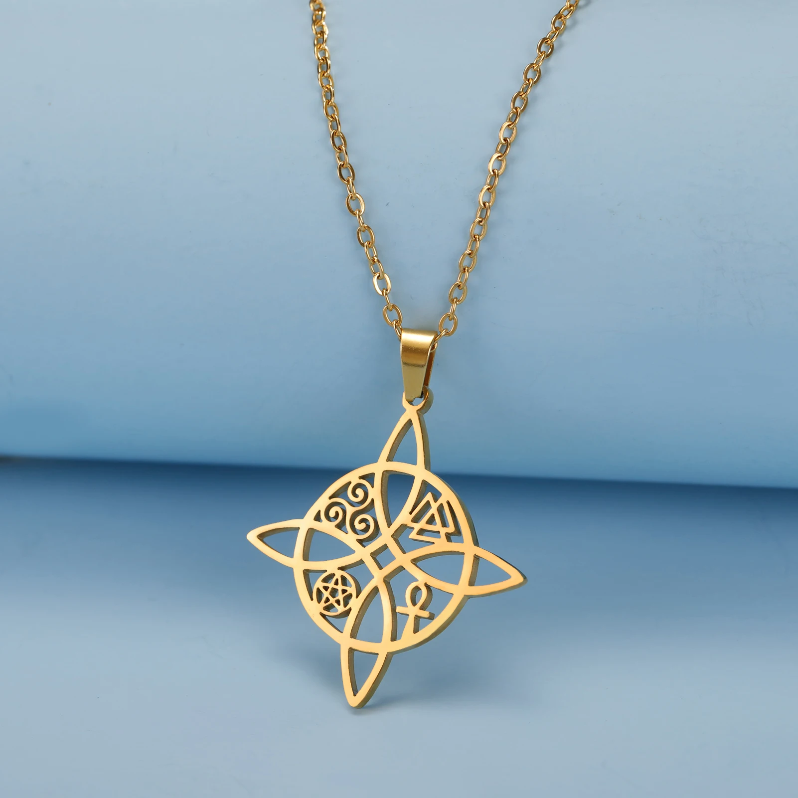 Skyrim-Witchcraft-Witch-Knot-Necklace-Women-Stainless-Steel-Neck-Chains ...