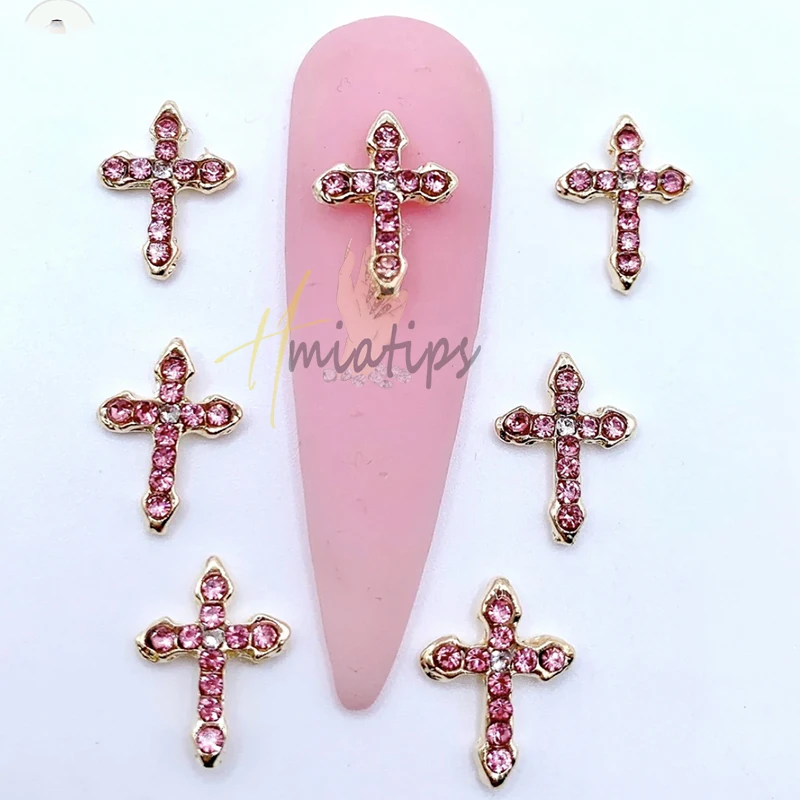 Pink Cross Nail Designs