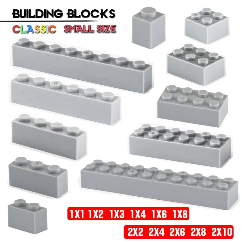 Building-block-1X3-1X6-2X4-2X8-hole-light-grey-brick-basic-accessories ...