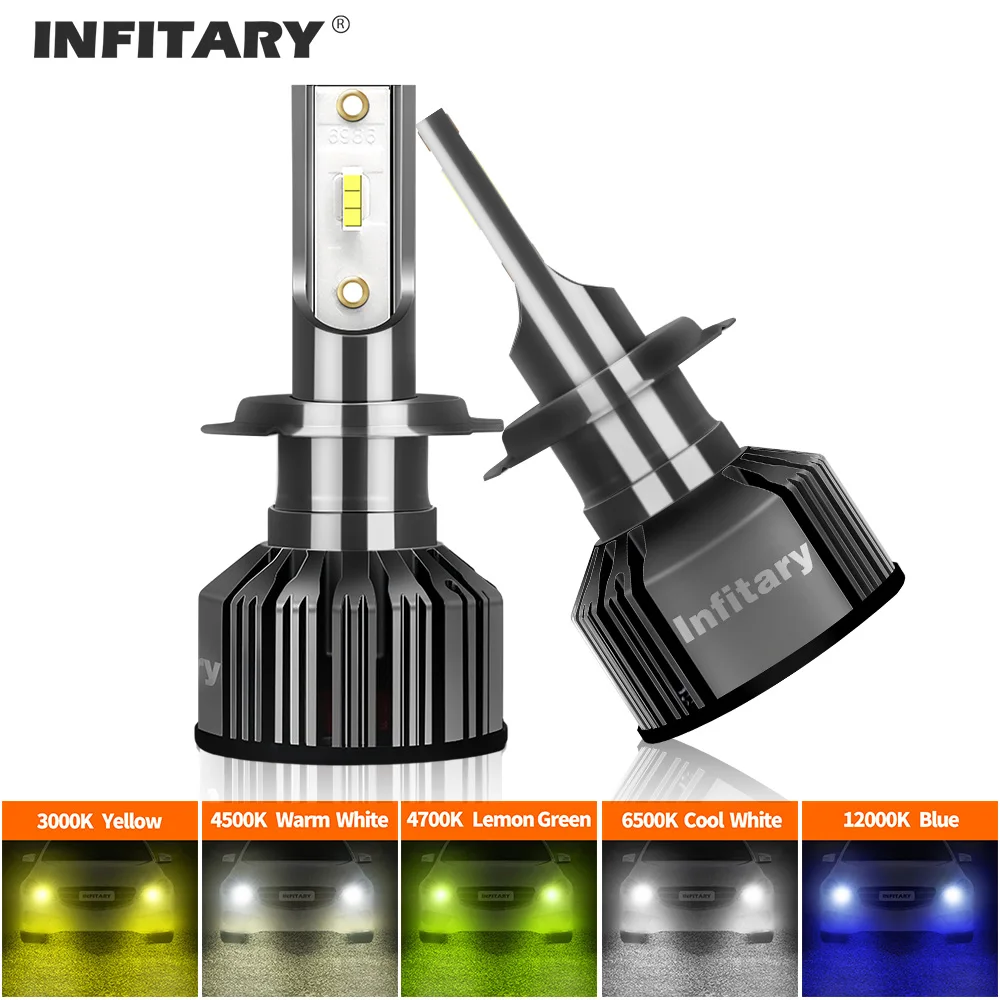 Infitary Led Car Headlights 80w 20000lm H4 H7 H11 H8 H9 H1 4300k 3000k ...