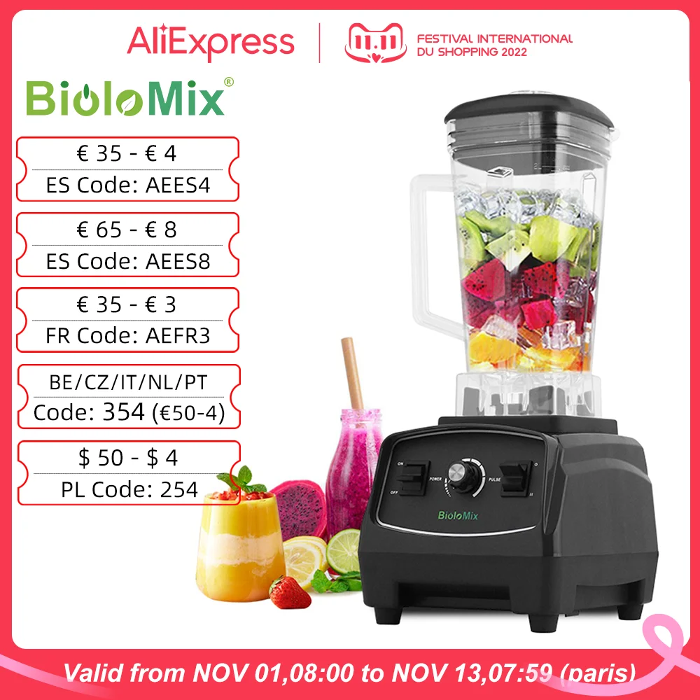 Bpa Free 3hp 2200w Heavy Duty Commercial Grade Blender Mixer Juicer ...