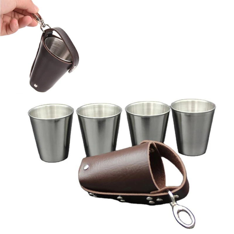 4pcs-set-70ml-Mini-Stainless-Steel-Cups-Wine-Beer-Whiskey-Cups-With ...