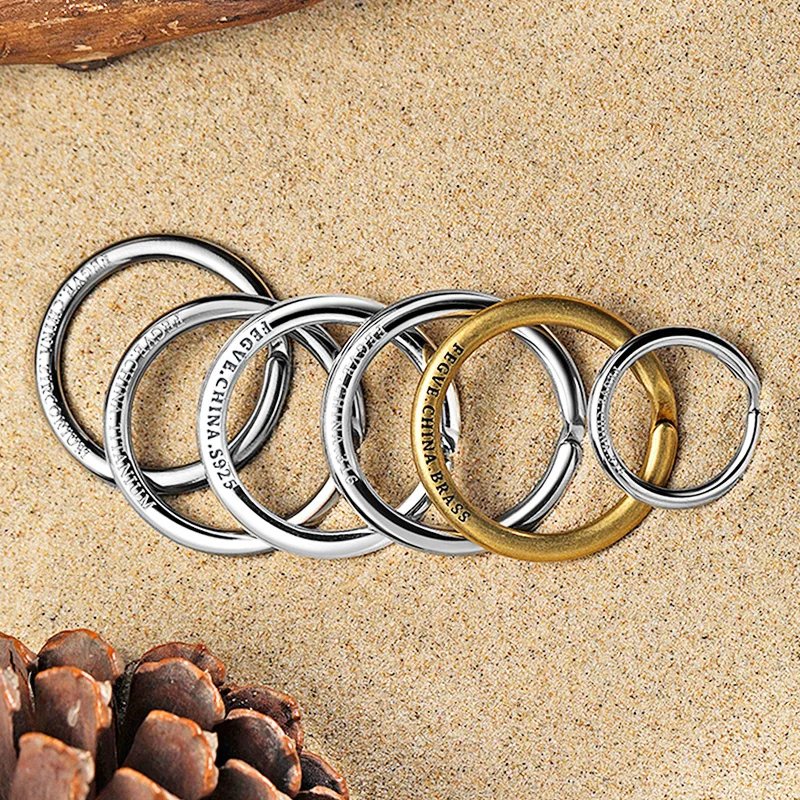 Titanium-Keyring-Brass-Zirconium-Stainless-Steel-Material-Key-Arc-Rings ...